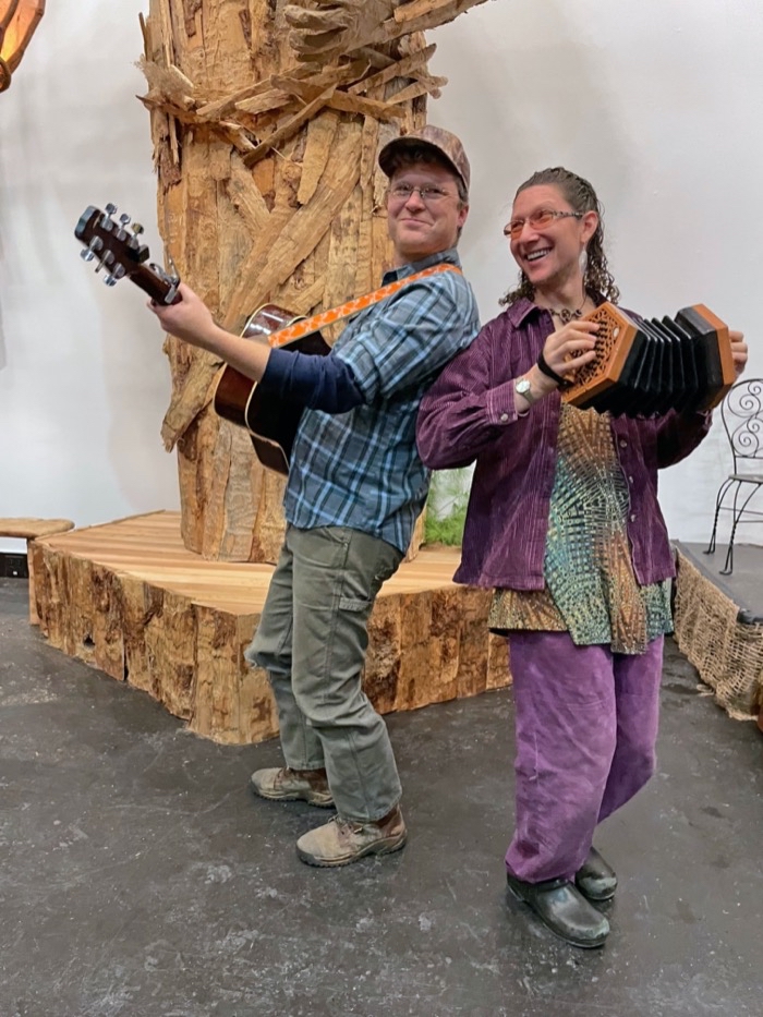 p1A Fight Fires guitar player Colin Gunn, concertina player Aaron ...